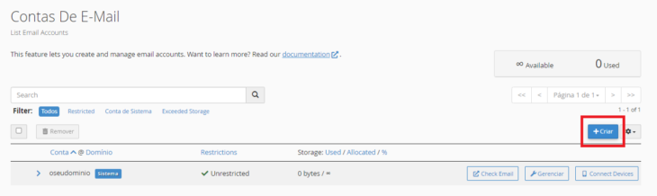 Criar Conta E-mail « Domínios.pt