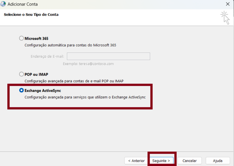 Configurar Outlook com Active Sync « Domínios.pt